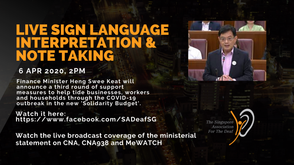 Live sign language Interpretation & Notetaking: Finance Minister Heng ...