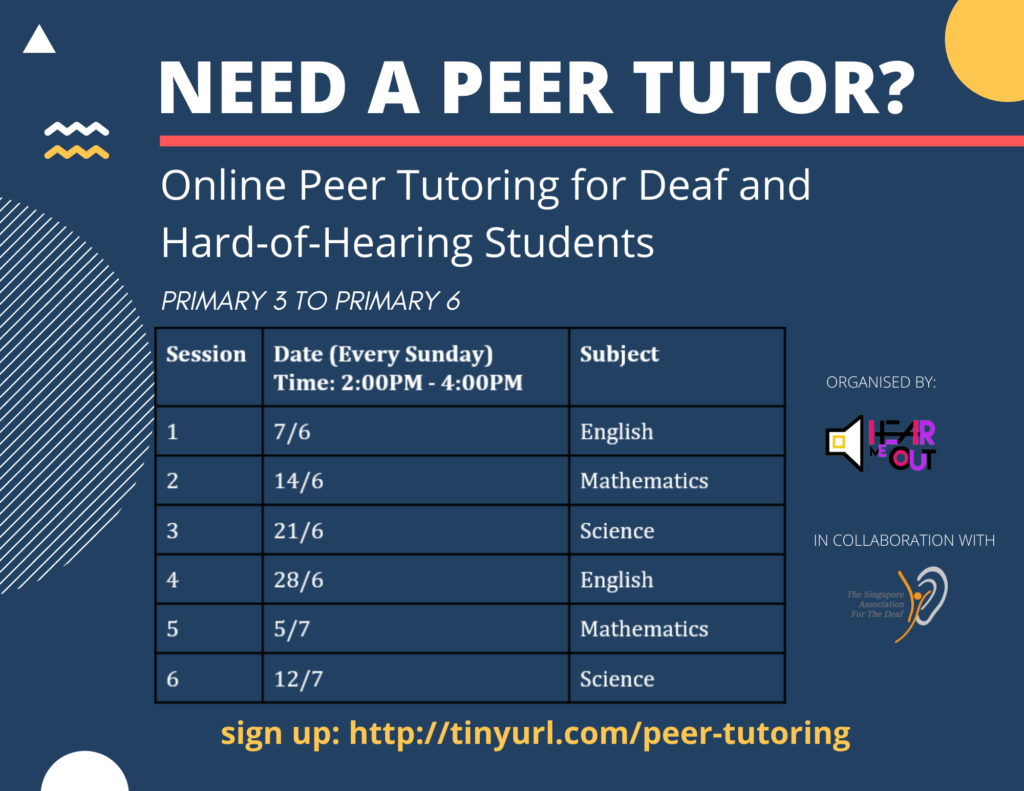 Online Peer Tutoring – The Singapore Association for the Deaf