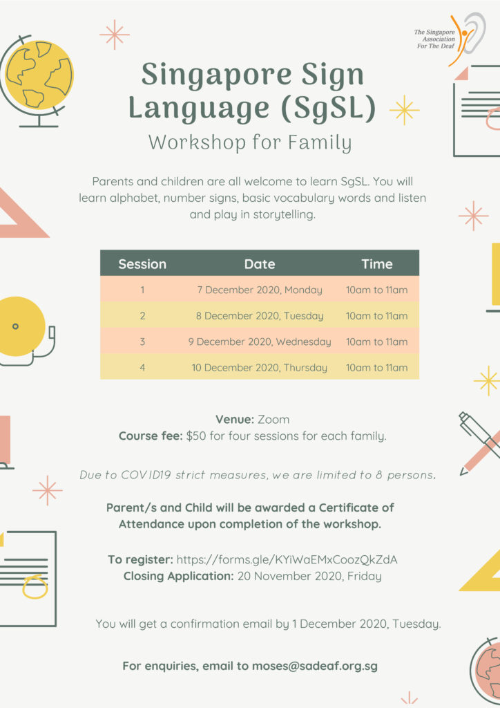 Singapore Sign Language (SgSL) Workshop for Family – The Singapore ...