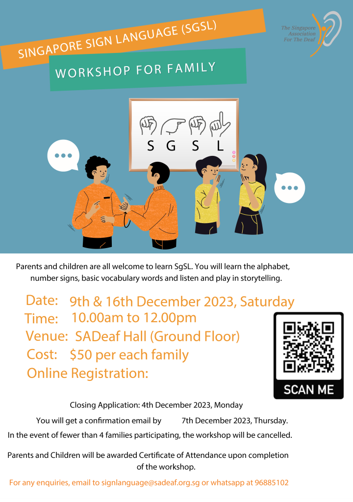 Singapore Sign Language Course – The Singapore Association for the Deaf