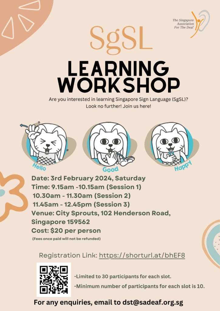 SgSL Learning Workshop – The Singapore Association for the Deaf